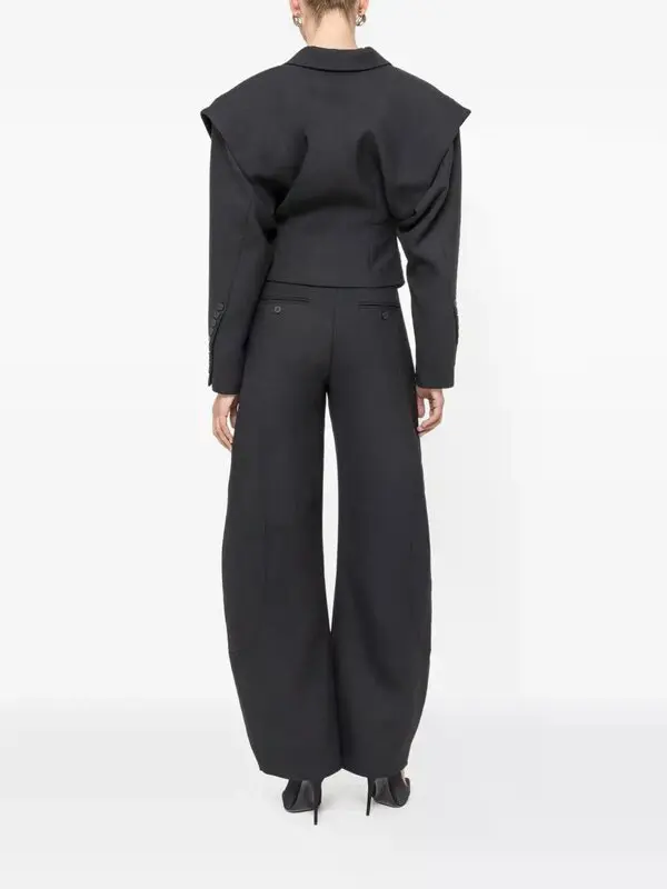 NISSA Sculpted-shoulder Wool Blend Blazer