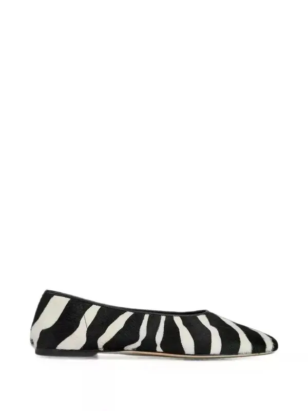 TOTEME Zebra-print Pony-hair Ballet Flats - Black