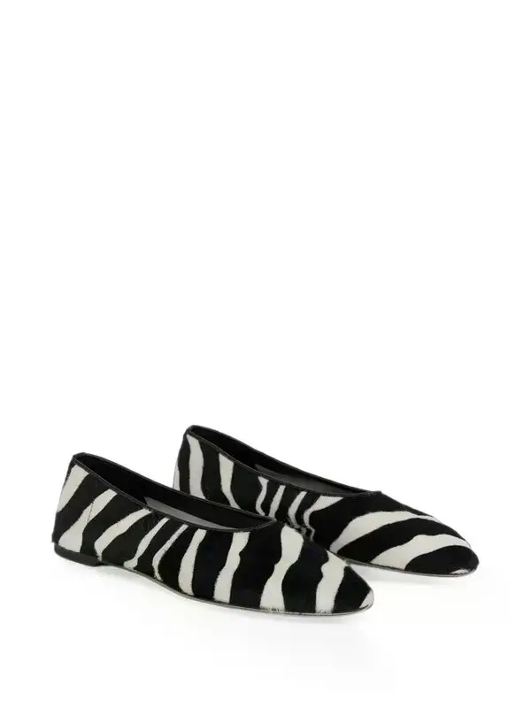 TOTEME Zebra-print Pony-hair Ballet Flats