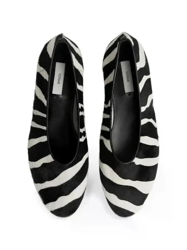 TOTEME Zebra-print Pony-hair Ballet Flats
