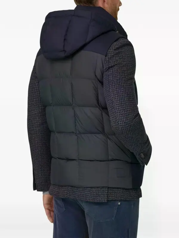 Boggi Milano Gilet Padded Flannel With Goose Down And Hood