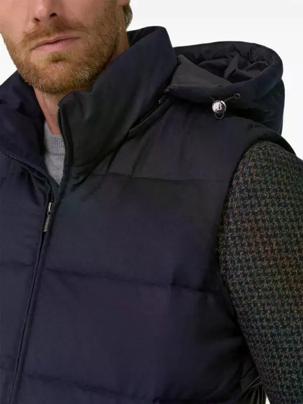 Boggi Milano Gilet Padded Flannel With Goose Down And Hood