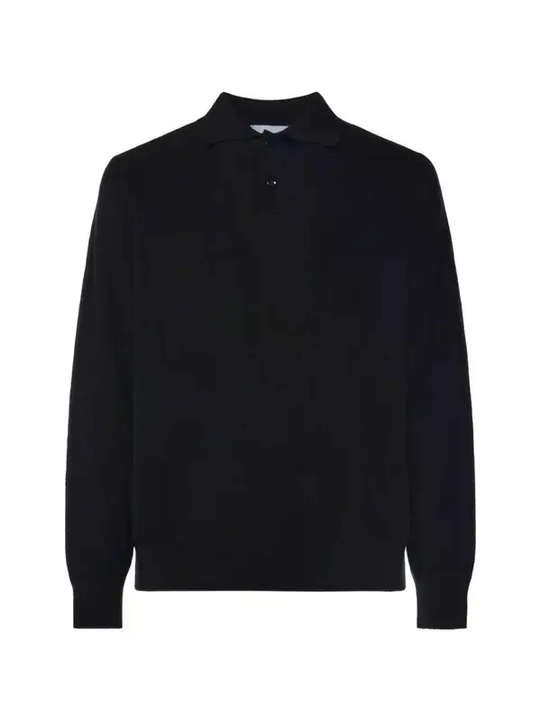 LARDINI Ribbed-knit Polo Shirt