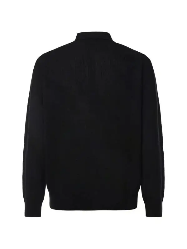 LARDINI Ribbed-knit Polo Shirt