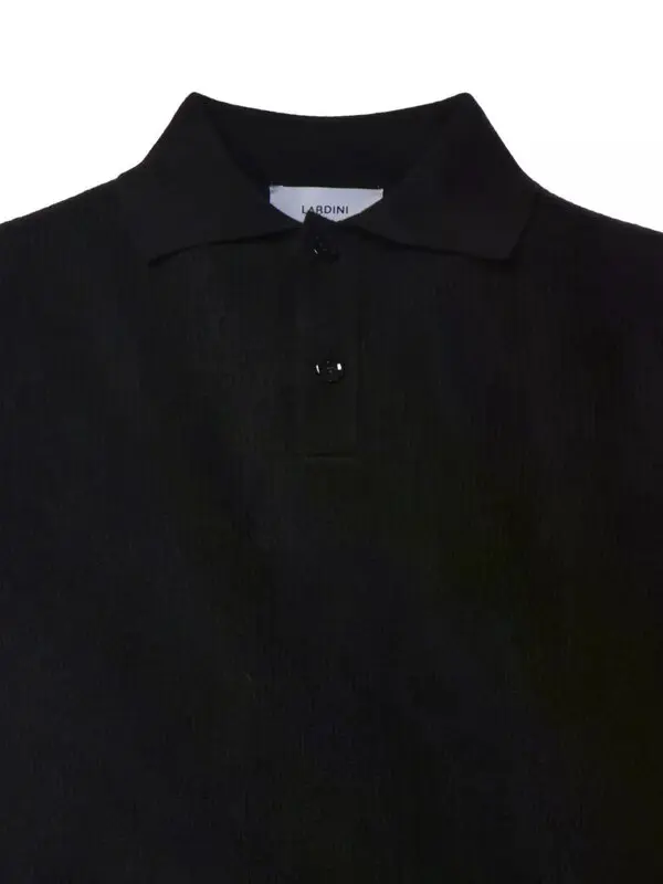 LARDINI Ribbed-knit Polo Shirt