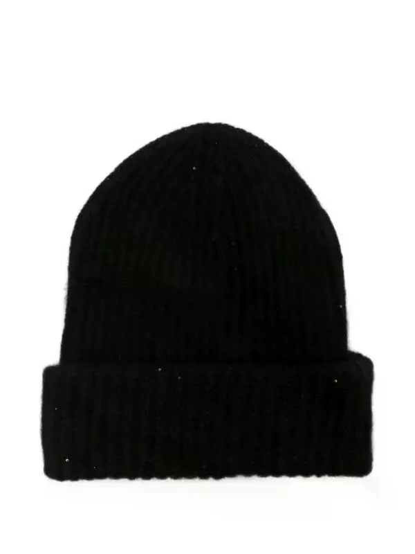 ROBERTO COLLINA Ribbed-knit Sequin-embellished Beanie Hat