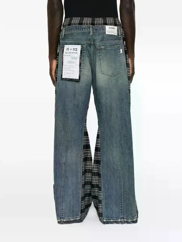 INDIVIDUAL SENTIMENTS Check-panelled Wide-leg Jeans