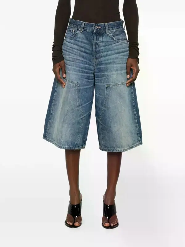 HAIKURE Legacy Short Whiskered Panelled Jeans - Blue