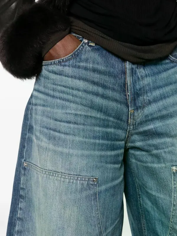 HAIKURE Legacy Short Whiskered Panelled Jeans - Blue