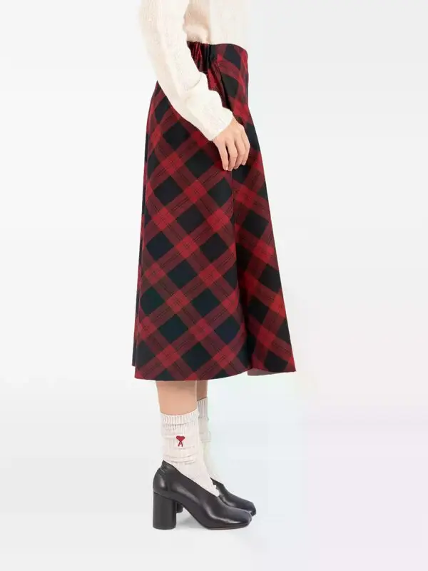 SOCIETE ANONYME Vero Checked Midi Skirt