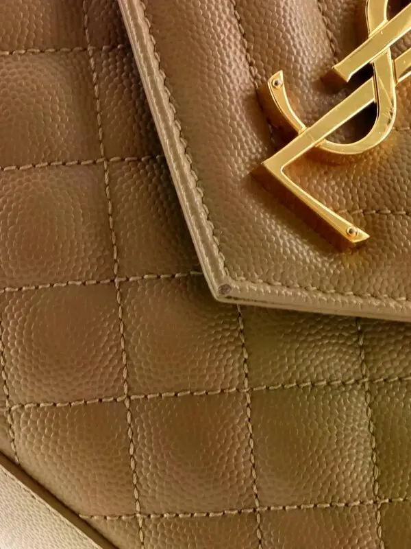 Saint Laurent Classic Monogram Envelope Satchel Mixed Matelasse Leather Medium Shoulder Bag