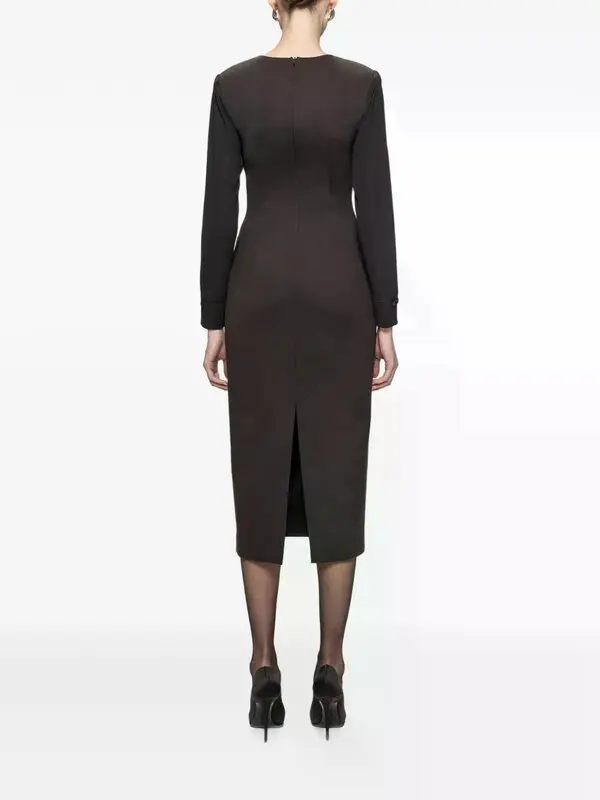NISSA Tailored Decorative-button Midi Dress
