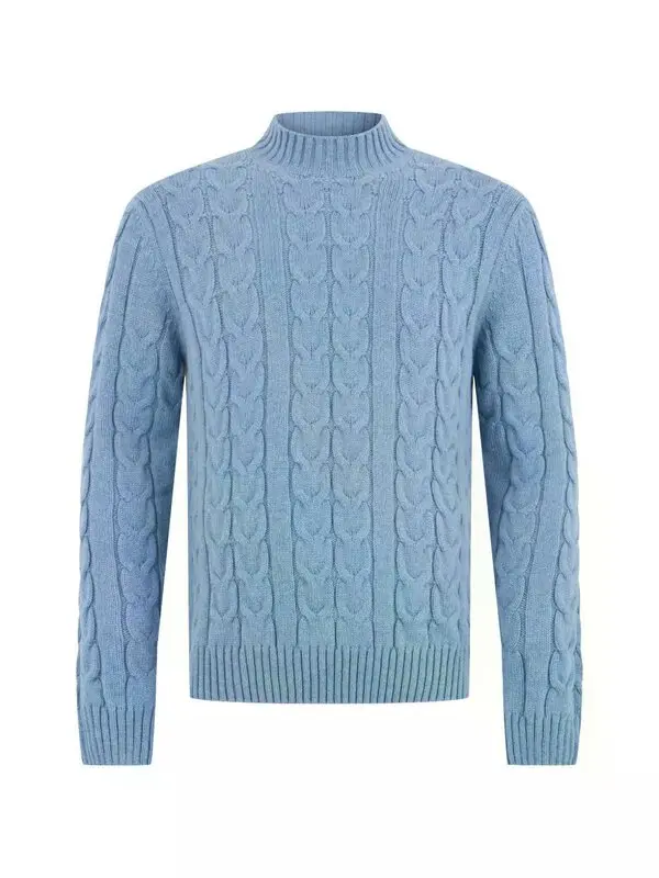 SLOWEAR Cable-knit High-neck Sweater