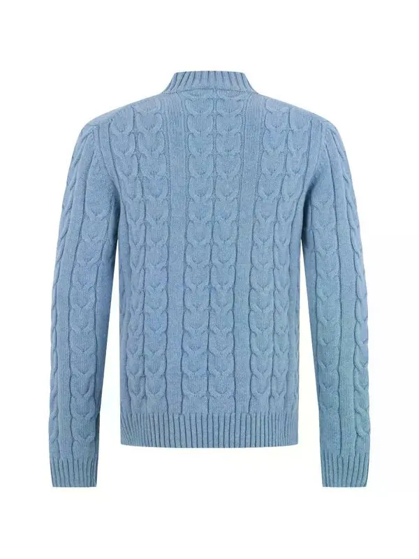 SLOWEAR Cable-knit High-neck Sweater