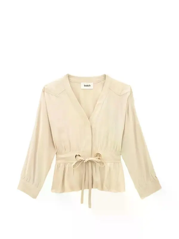 Ba&sh Precila Peplum Tie-fastening Blouse - Neutrals