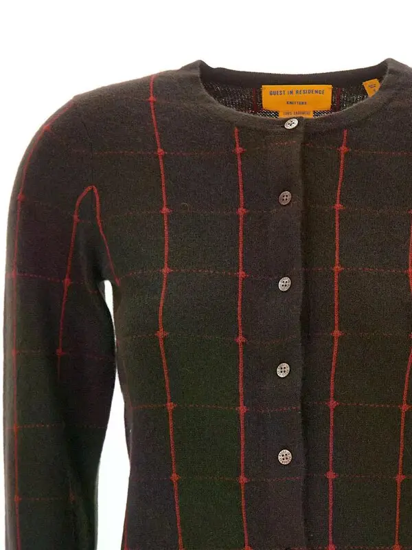 Guest In Residence Check-pattern Cashmere Cardigan