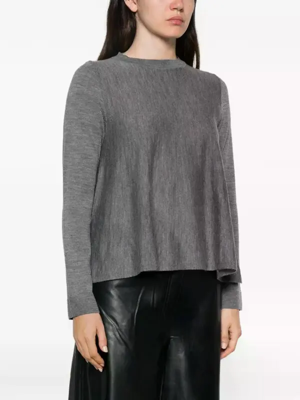 SOLOTRE Pleated-back Sweater - Grey