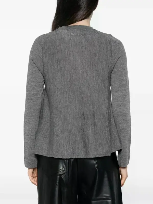 SOLOTRE Pleated-back Sweater - Grey