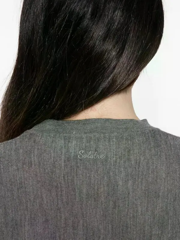 SOLOTRE Pleated-back Sweater - Grey