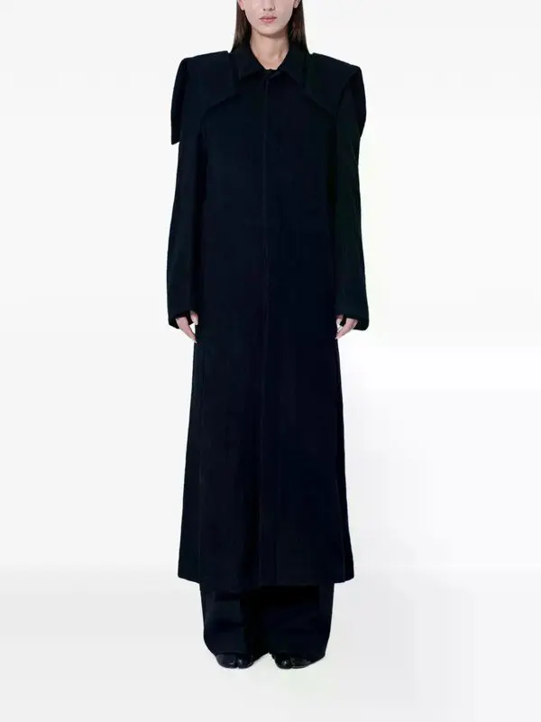 Yohji Yamamoto Exaggerated-shoulder Notched-lapels Coat