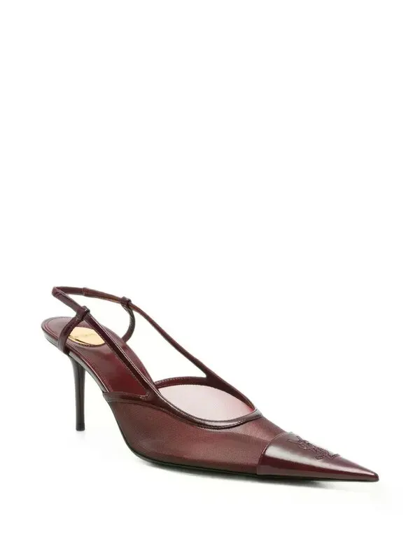 Saint Laurent Mesh-panelled Pointed-toe Pumps