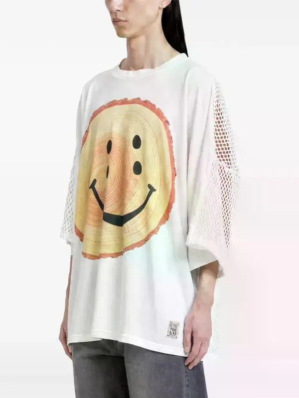 Kapital Tree Trunk Smiley-print T-shirt