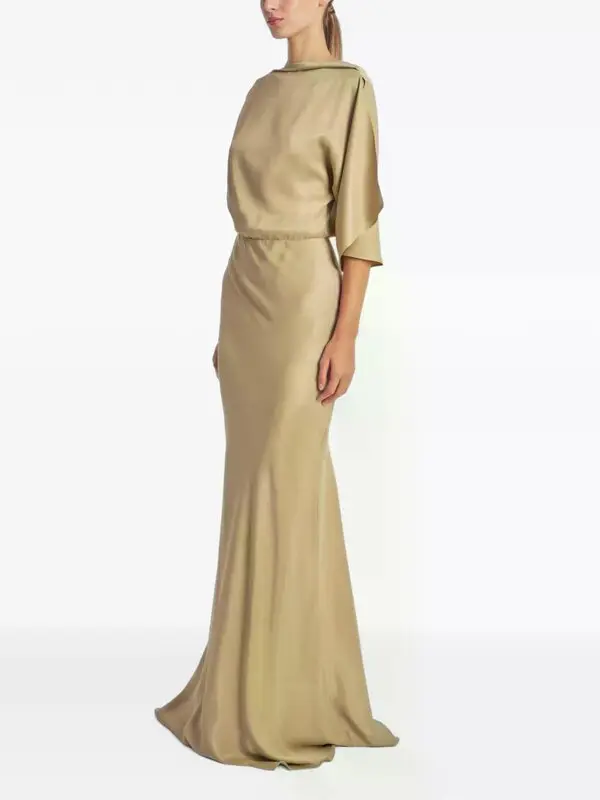 IRINA SCHROTTER Giulia Asymmetric Draped Maxi Dress