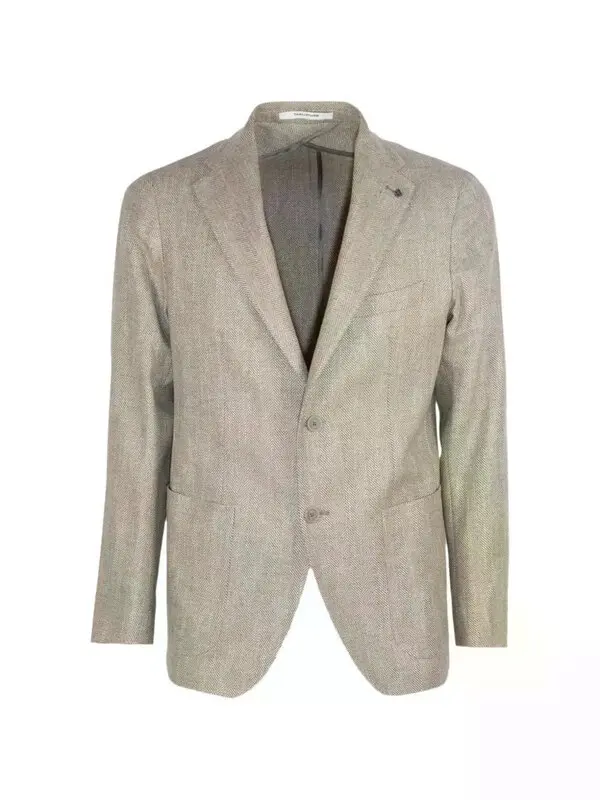 Tagliatore Herringbone-pattern Single-breasted Blazer - Neutrals