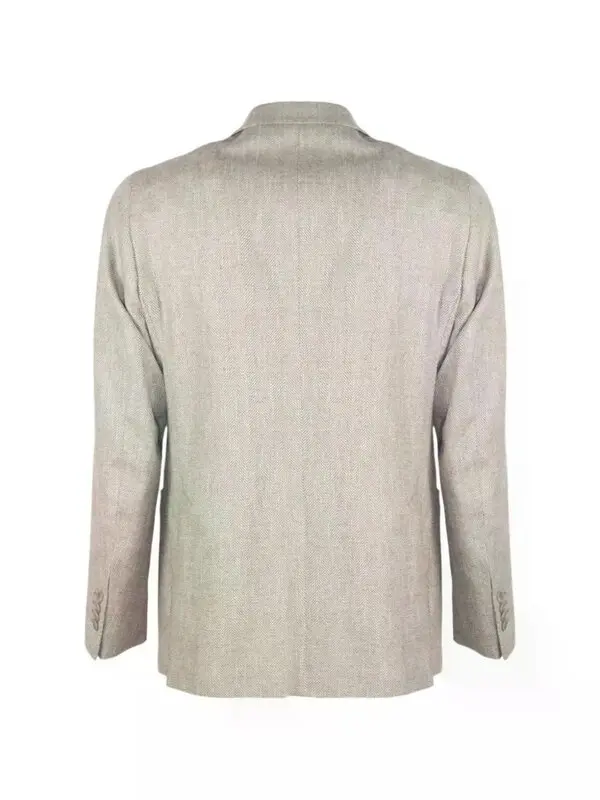 Tagliatore Herringbone-pattern Single-breasted Blazer - Neutrals