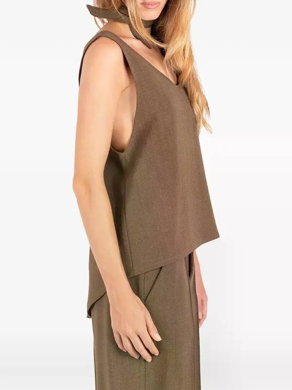 SOCIETE ANONYME Tuxedo Neck-tie Sleeveless Top
