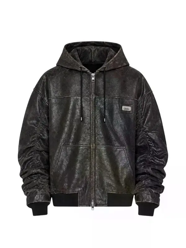 Ksubi Hooded Leather Jacket - Black