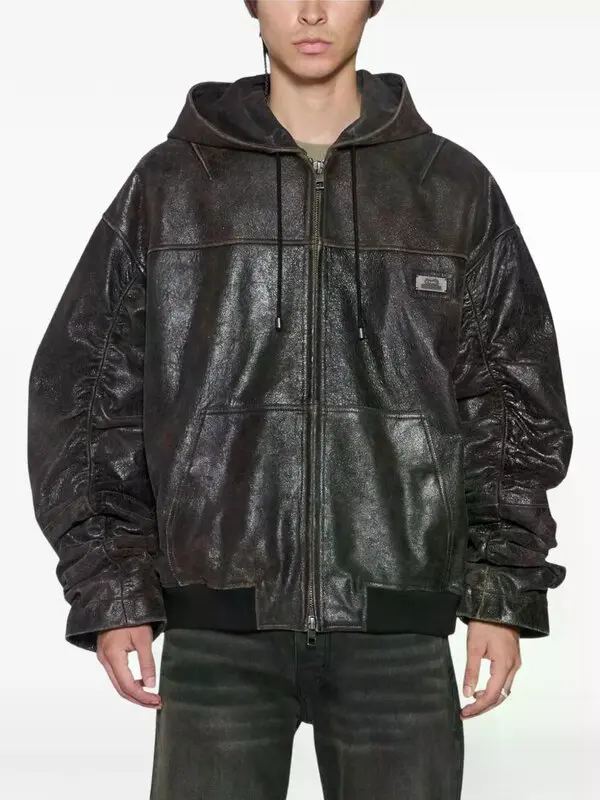 Ksubi Hooded Leather Jacket