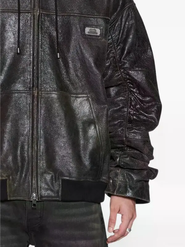 Ksubi Hooded Leather Jacket