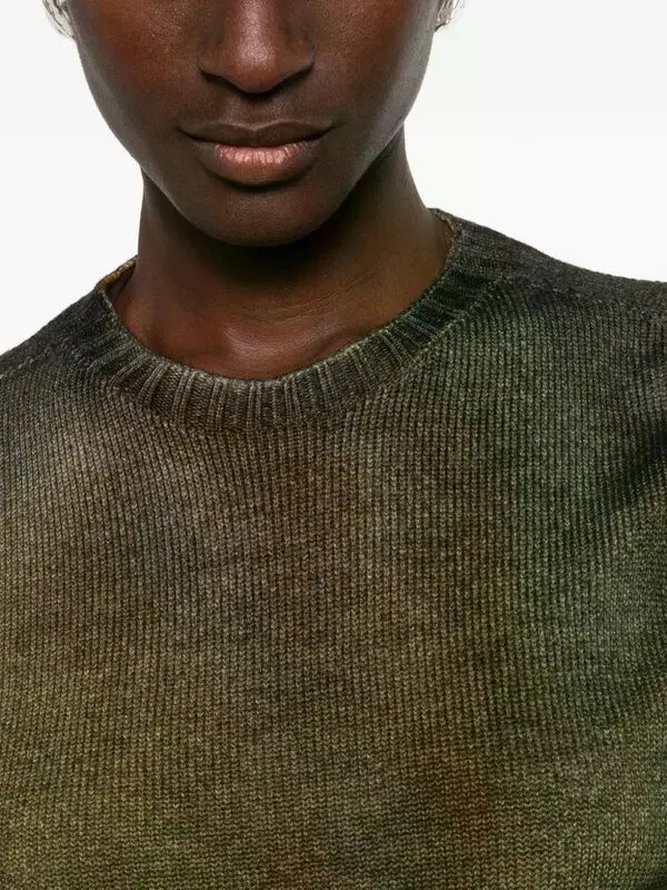 AROVESCIO Gradient-effect Ribbed-trim Sweater