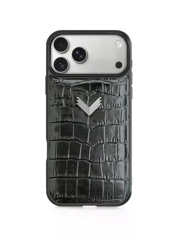 VELANTE Croc-embossed Leather Phone Case