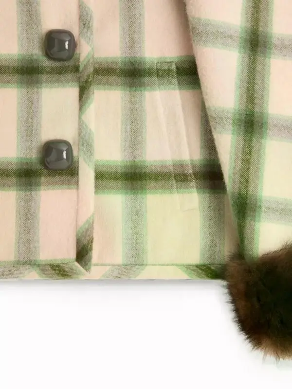 Valentino Garavani Caban In Macro Window With Shearling