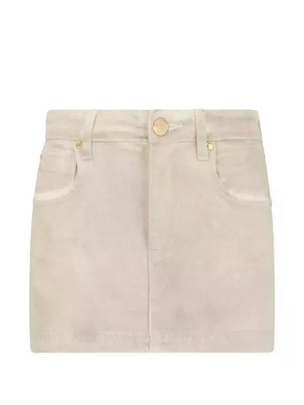 Roberto Cavalli Rhinestone-embellished Straight Mini Skirt - Neutrals