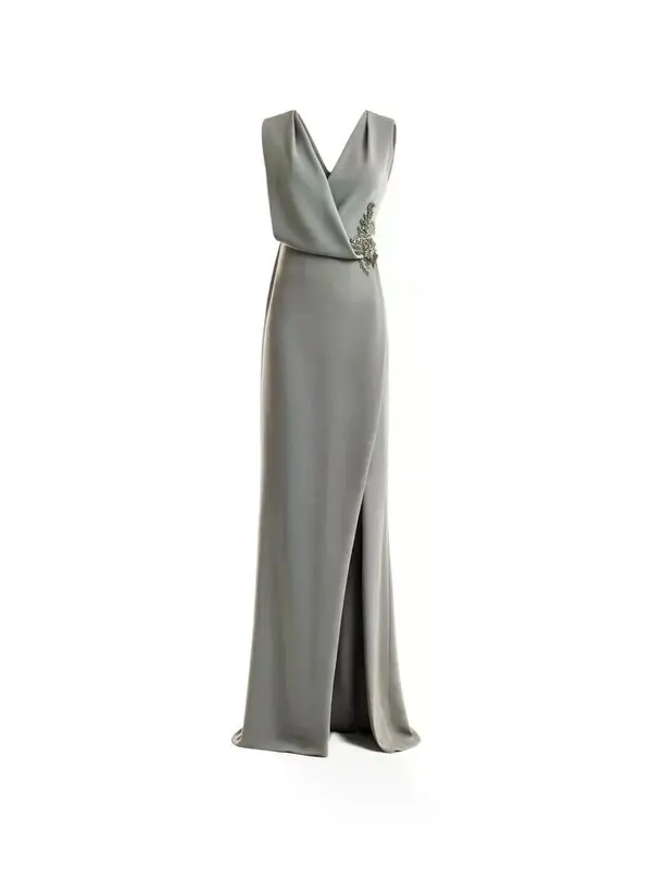 GEMY MAALOUF Beaded Wrap-effect Dress