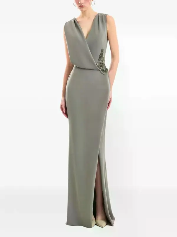 GEMY MAALOUF Beaded Wrap-effect Dress