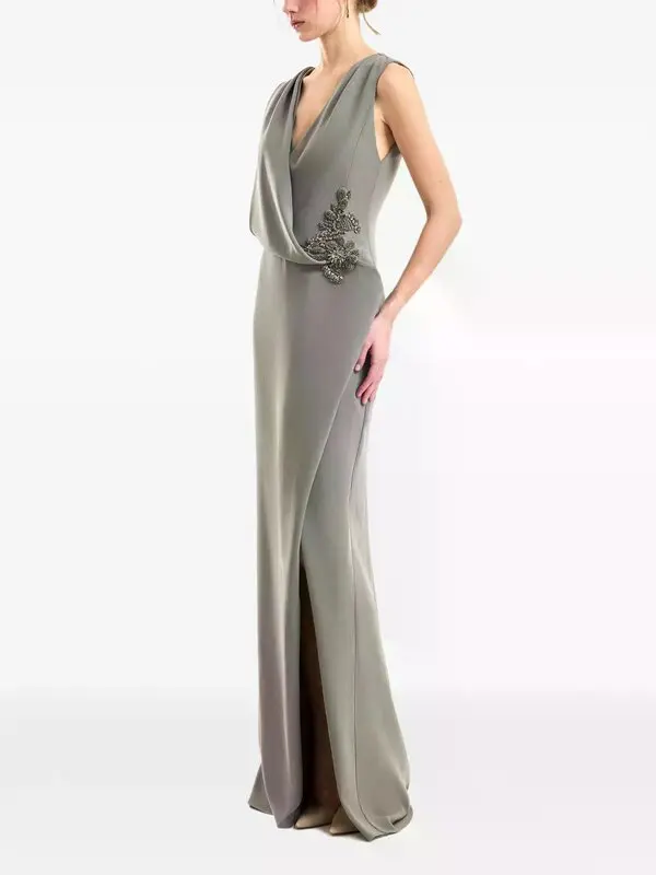 GEMY MAALOUF Beaded Wrap-effect Dress