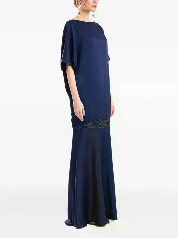 GEMY MAALOUF Beaded Flutter-sleeve Dress
