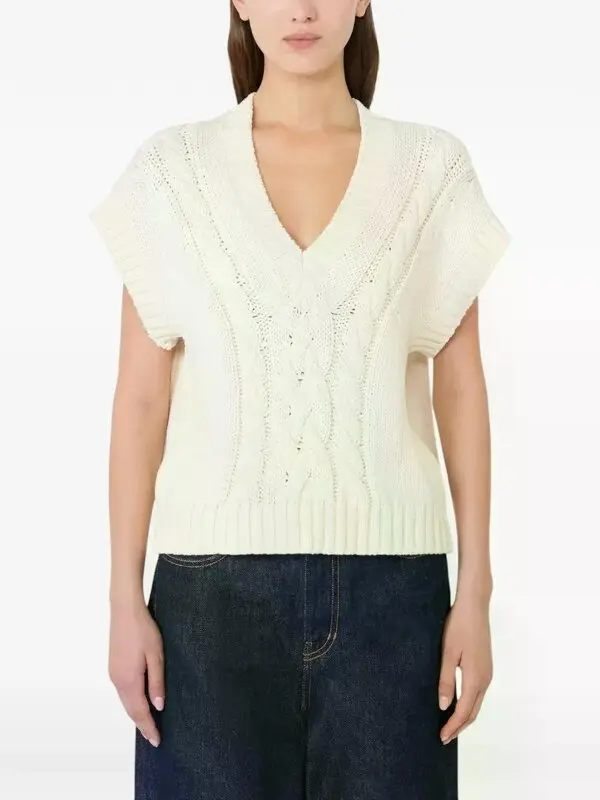 Max Mara Cable-knit V-neck T-shirt