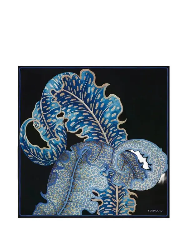 FERRAGAMO Foliage-print Silk Scarf