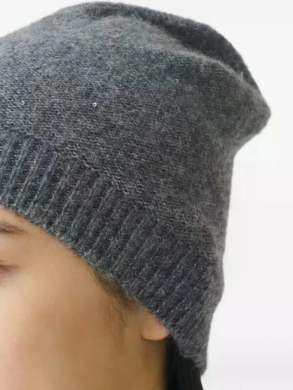 Fabiana Filippi Sequin-embellished Ribbed-knit Beanie Hat