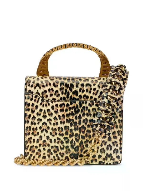 Roberto Cavalli Medium Roar Leopard-print Tiger-plaque Tote Bag - Neutrals
