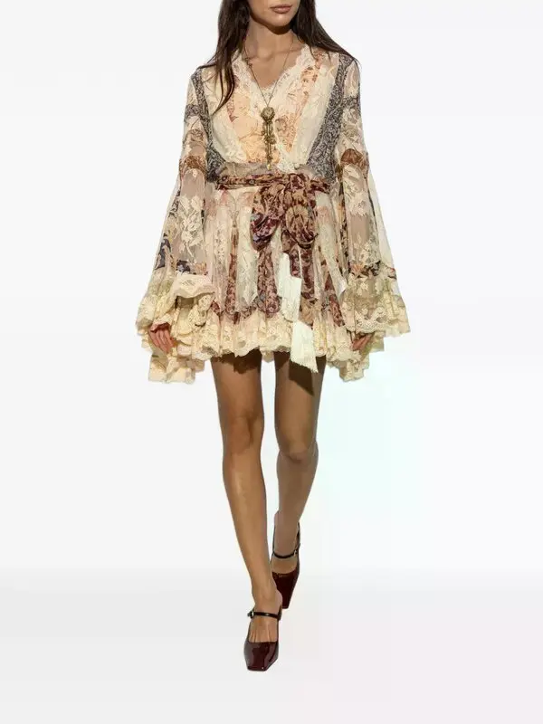 Zimmermann Lace Belted Mini Dress