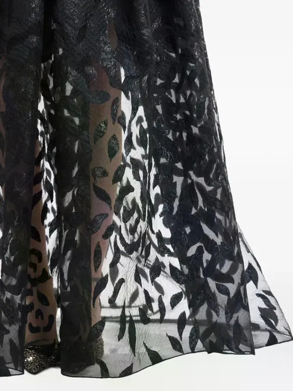GEMY MAALOUF V-neck Jacquard Dress