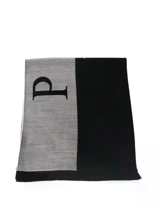 Philipp Plein Logo-intarsia Fringed Scarf