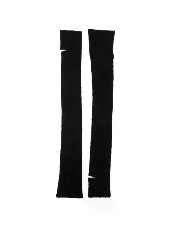 ROBERTO COLLINA Ribbed-knit Cashmere Gloves - Black