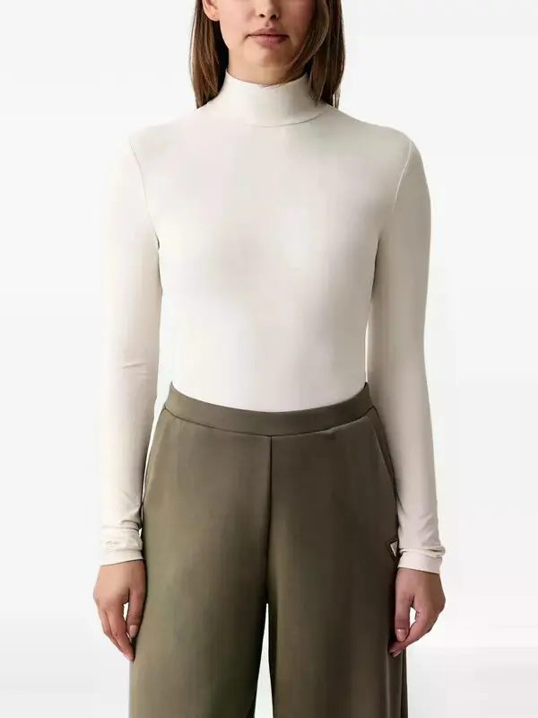 Guess High-neck Logo-embellished Bodysuit - Neutrals